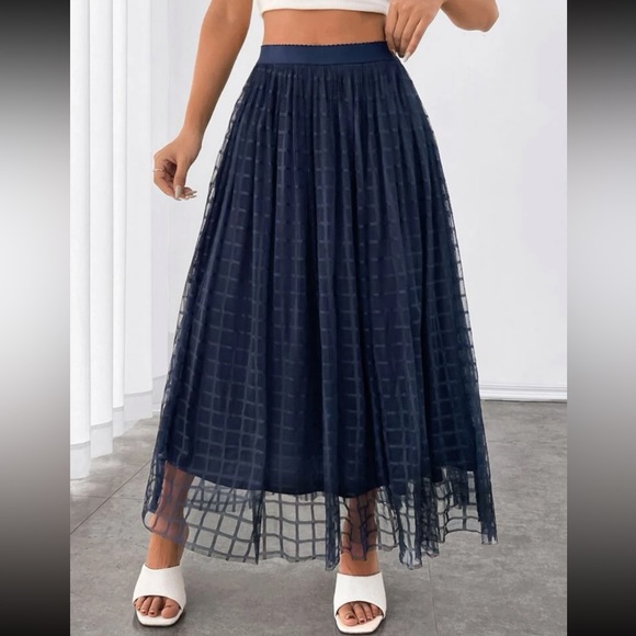 Skirts | Luxe High Waisted Mesh Overlay Dress | Poshmark